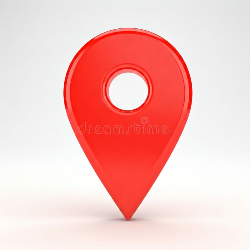 A 3D Illustration of a Red Location Pin Isolated on White Stock ...