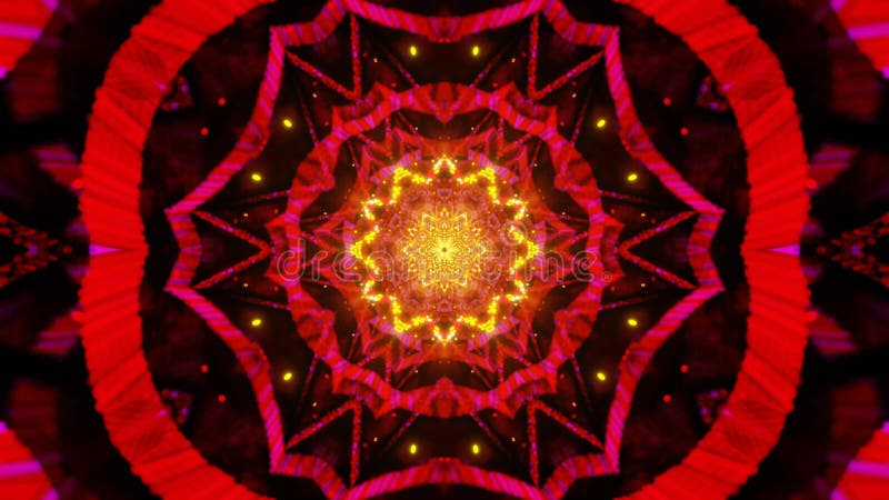 3d Illustration of Red Moving Circle Shapes through Loops Tunnel ...