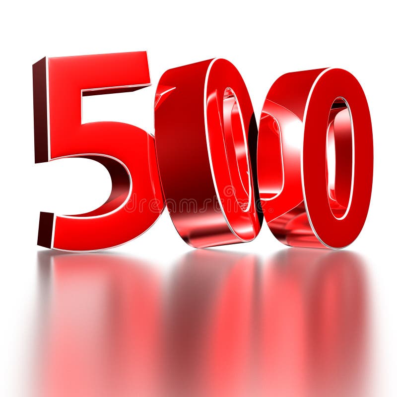 Number 500 3d. stock illustration. Illustration of isolated - 194499785