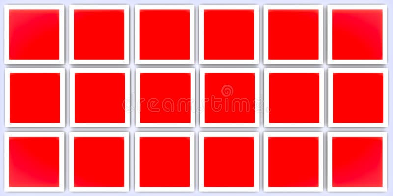 3D Illustration Red Squares with White Border Stock Illustration ...