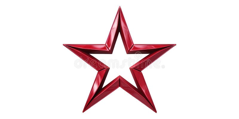 3D Illustration of a Red Star Shape Isolated on Transparent Background ...