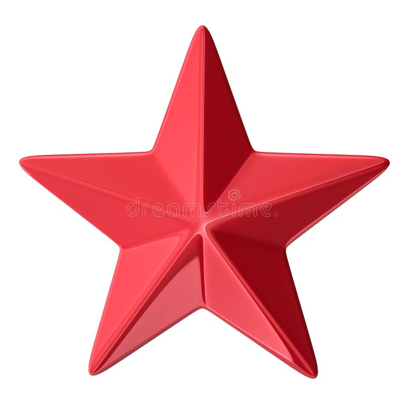 3D Illustration Red Star Sign Symbol Stock Illustration - Illustration ...