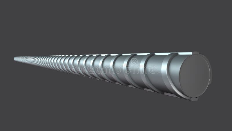 3D Illustration of Reinforcements Steel TMT Bar. 3D Render Stock ...