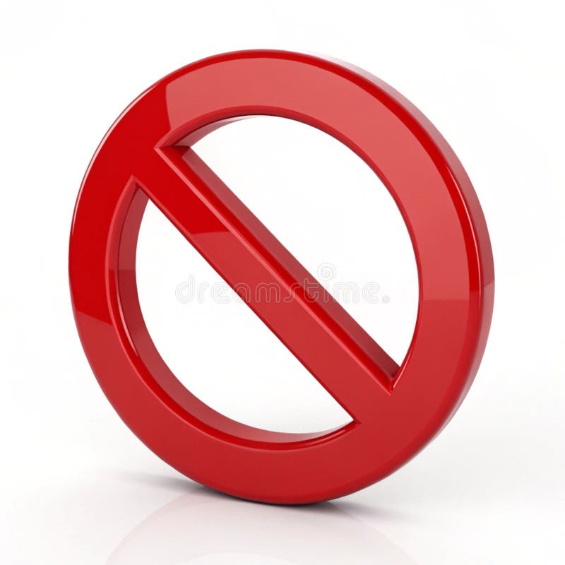 3D Illustration of Rejected Icon Isolated on White Background Stock ...