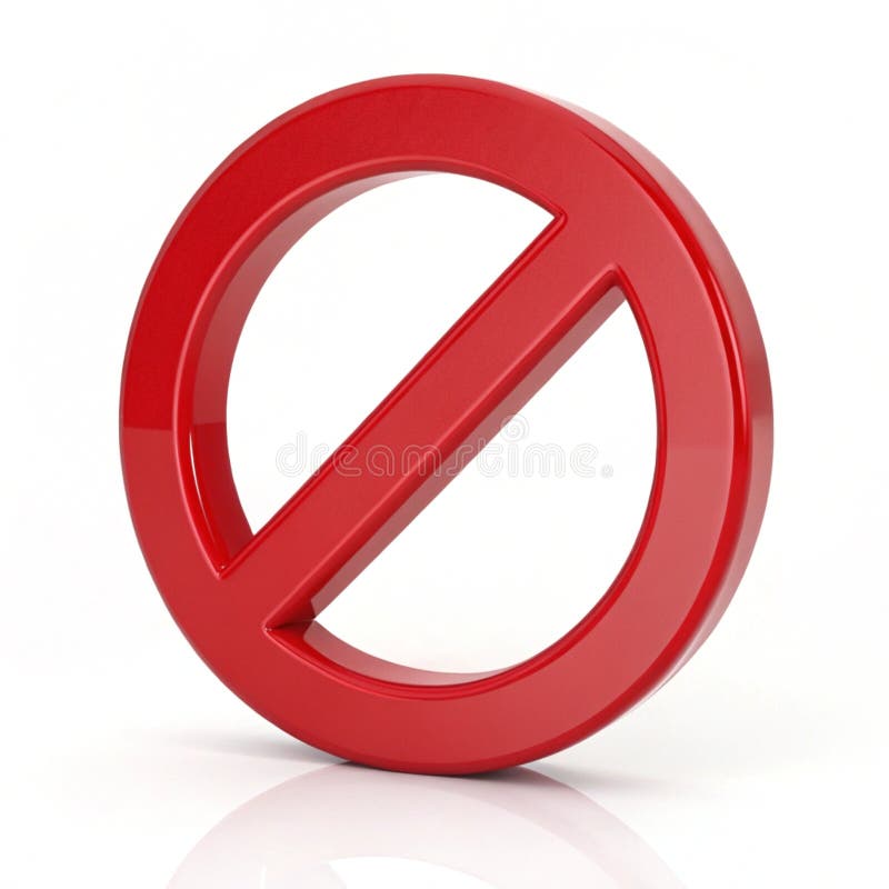 3D Illustration of Rejected Icon Isolated on White Background Stock ...