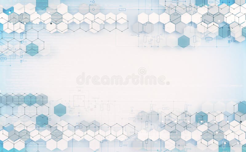 Abstract Hexagon and Data Background Stock Illustration - Illustration ...