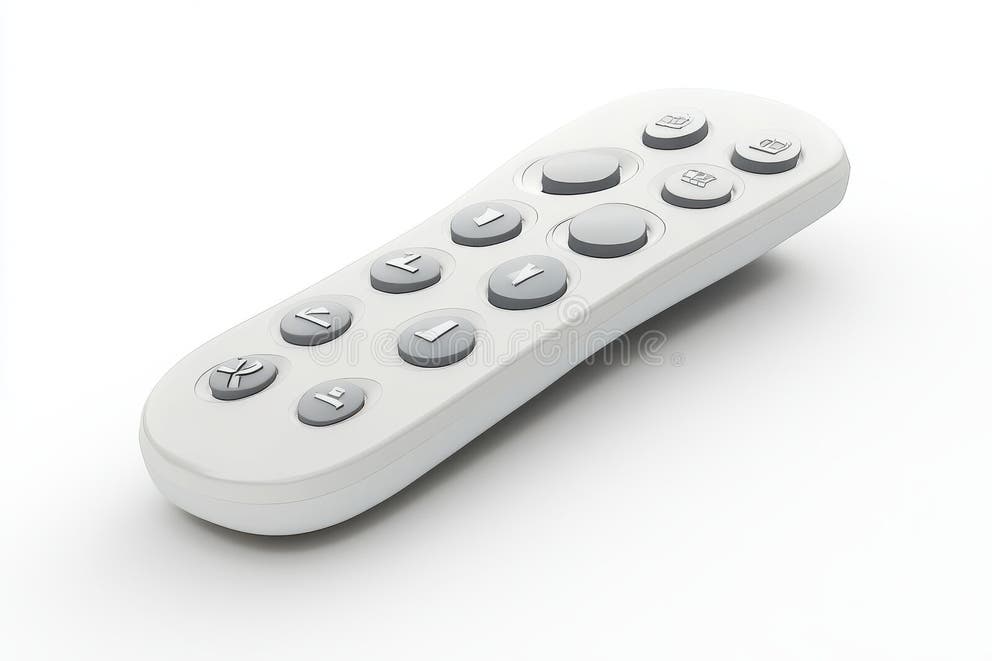 3D Illustration of Remote Control with Multiple Buttons, Isolated on White Background Stock ...