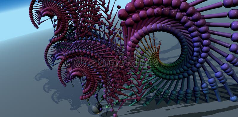 3d Illustration - Render of Abstract Art with Surreal Twisted Spiral ...