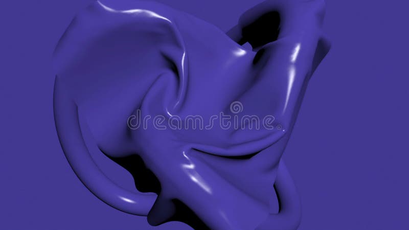 Render of Blue Fabric Falling Down and Cover Mysterious Object Stock ...