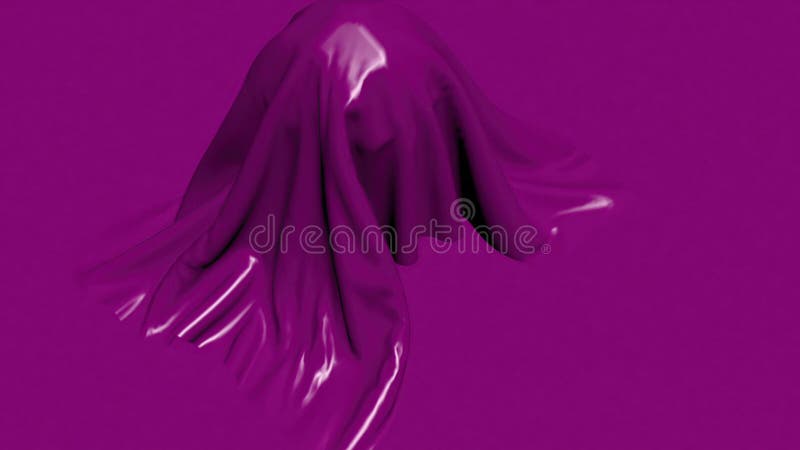 Render of Blue Fabric Falling Down and Cover Mysterious Object Stock ...