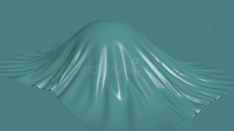 Render of Blue Fabric Falling Down and Cover Mysterious Object Stock ...