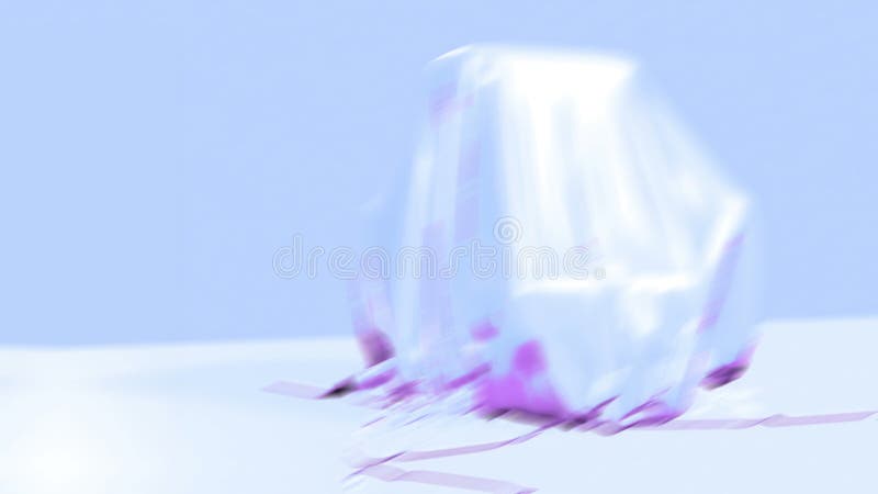 Render of Blue Fabric Falling Down and Cover Mysterious Object Stock ...