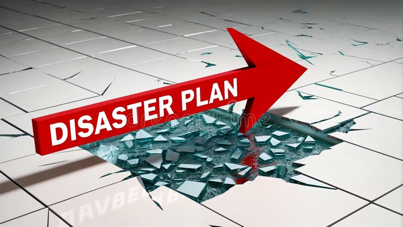 3d Render Illustration of a Red Arrow Indicating a Disaster Plan Stock ...