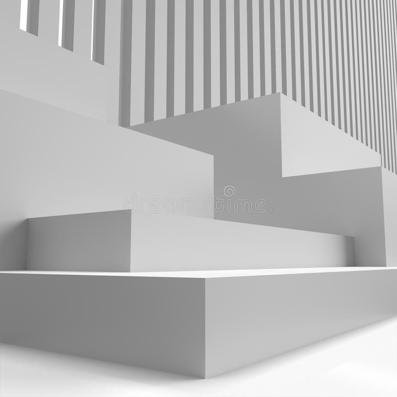 3d Illustration Render Geometric Grey Stock Illustration - Illustration ...