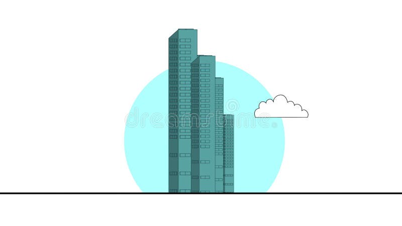 Render of Skyscraper in Flat Cartoon Style Stock Illustration ...