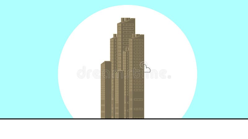 Render of Skyscraper in Flat Cartoon Style Stock Illustration ...