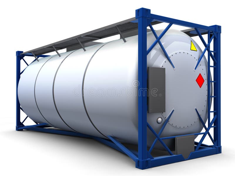 3d Illustration Render Tank Container Isolated. Stock Illustration ...