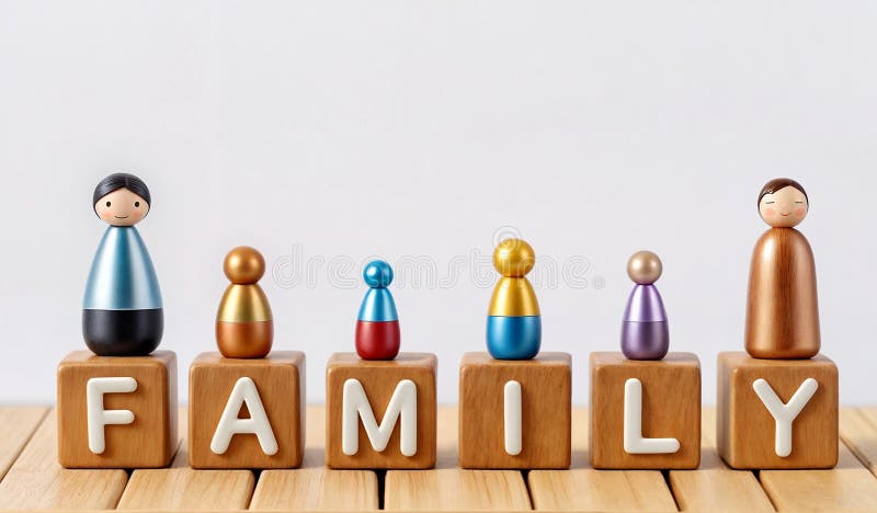 3d Illustration Render of the Term FAMILY is Fashioned Using Wooden ...