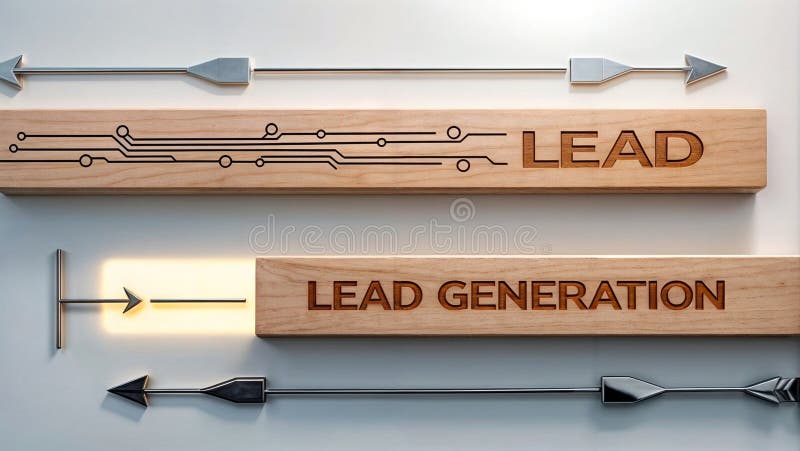 3d Render of Two Wooden Blocks with the Text Phrase Word "Lead ...