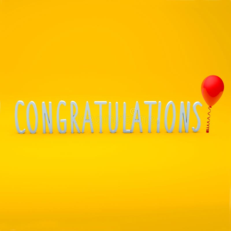 Congratulations Message on Yellow Stock Illustration - Illustration of ...