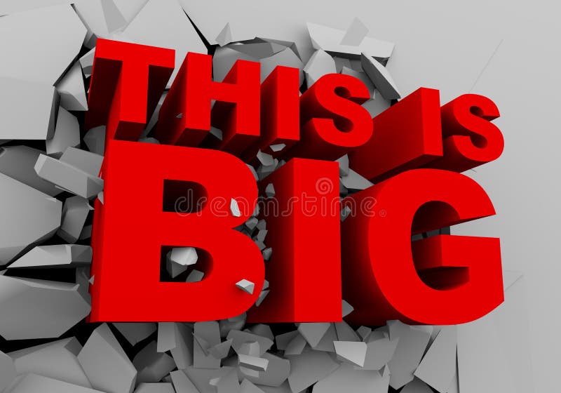 3d Word this is Big Break through Wall Stock Illustration ...