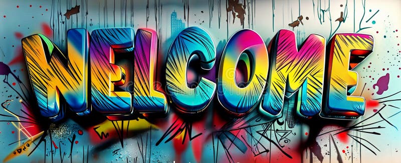 3d Illustration Render of a Word Text WELCOME Stock Illustration ...