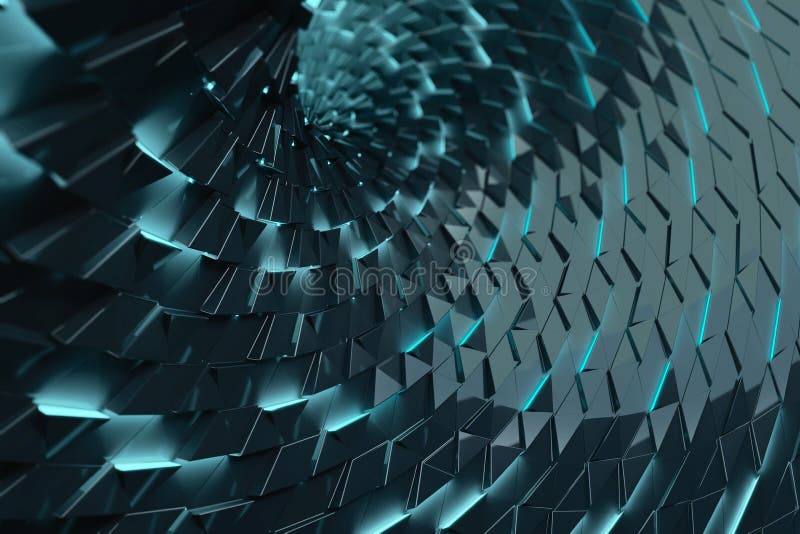 3D Illustration Rendering. Abstract Concept Tech Wallpaper with 3D ...