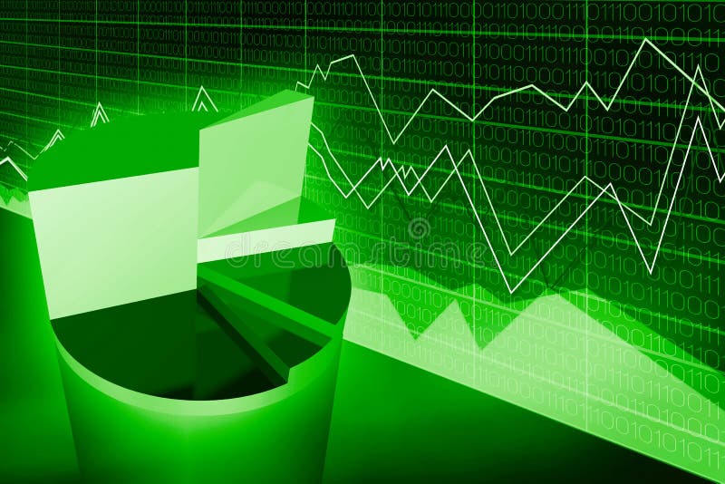 Financial Data Chart/ Pie Chart - Green Graphics Stock Illustration ...