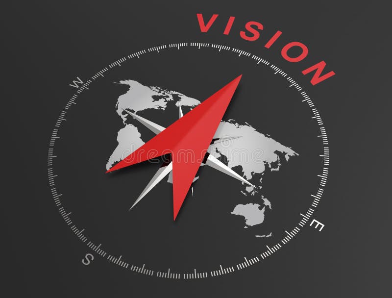 Vision - Compass Direction Shows North - 3D-rendering Stock ...