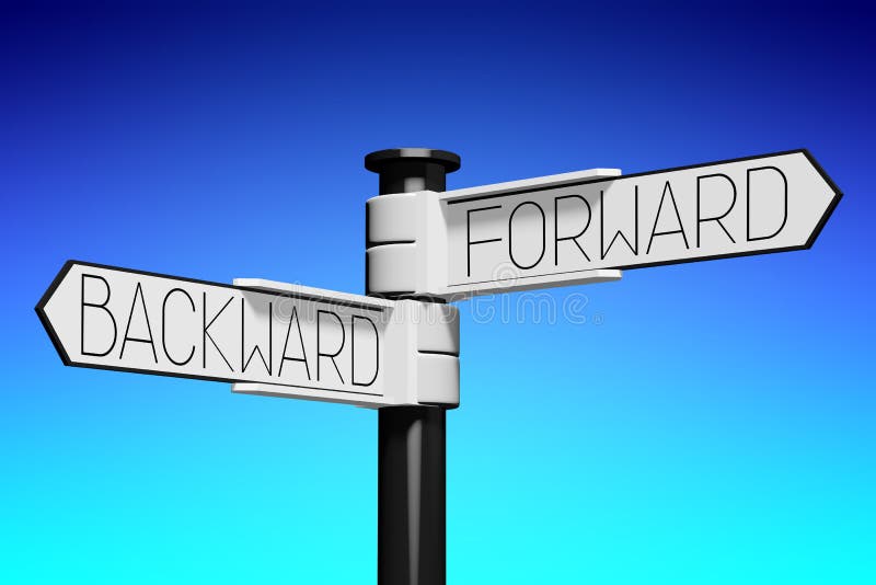 Forward, Backward - Signpost with Two Arrows Stock Illustration ...