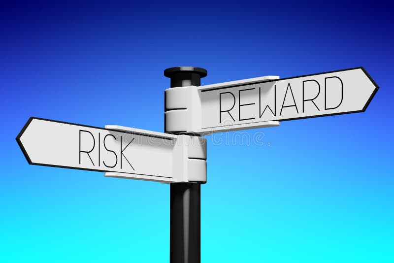 Risk and Reward - Signpost with Two Arrows, Cartoon Character Stock ...