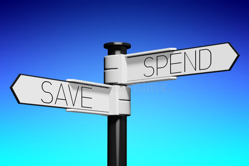 Spend save balance stock illustration. Illustration of fund - 26339996