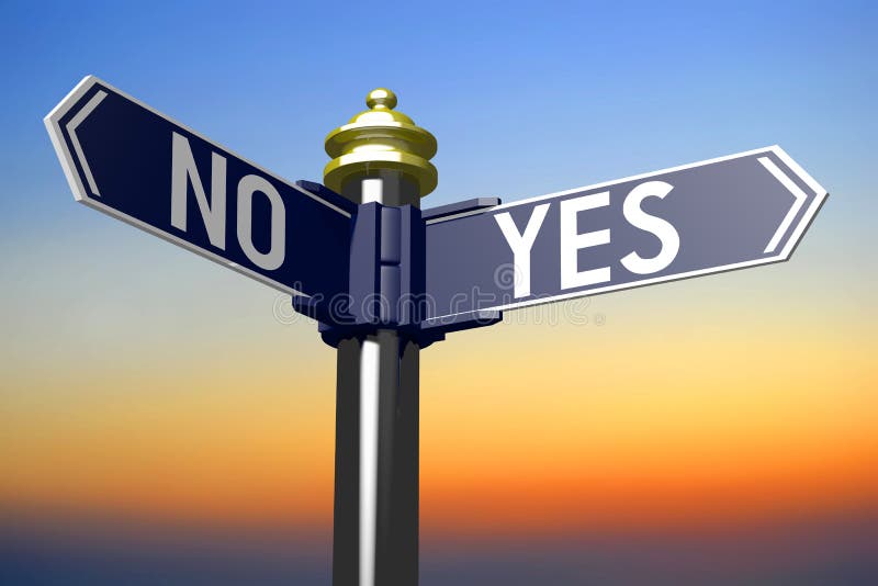 Yes, No - Choice Concept - Signpost with Two Arrows Stock Illustration ...