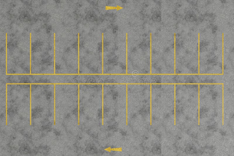 3D Illustration Rendering. Empty Parking Lots, Aerial View Stock ...