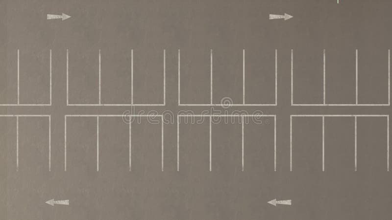 3D Illustration Rendering. Empty Parking Lots, Aerial View. Stock ...