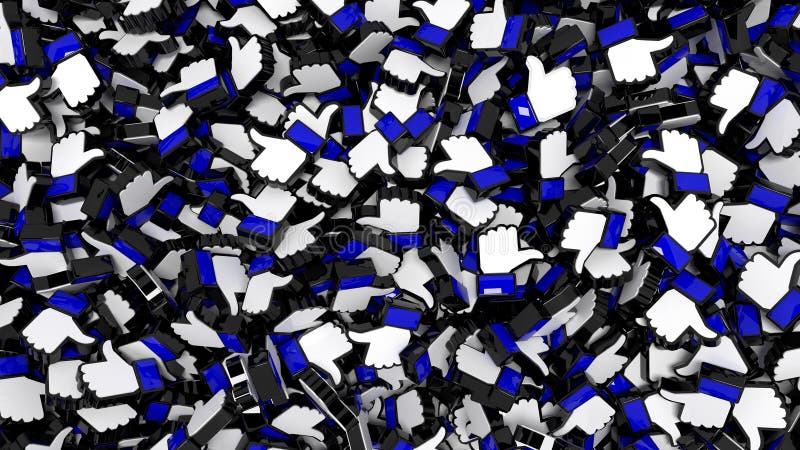 Facebook Like Icon Vector in Line Style. Thumb Up Sign Symbol Stock ...