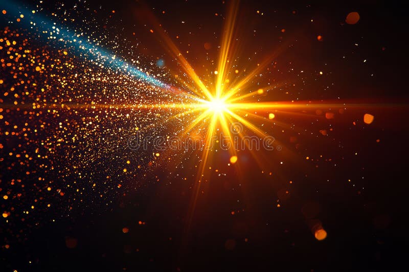 A 3d Illustration Rendering Featuring a Top Left Golden Light Flare or ...