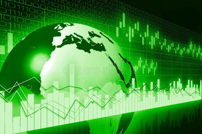 Global Business Data Chart - Green Graphics Stock Illustration ...
