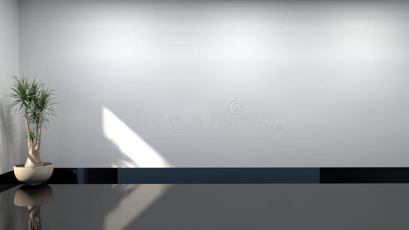 3D Illustration Rendering Interior Room White Empty Space Stock ...