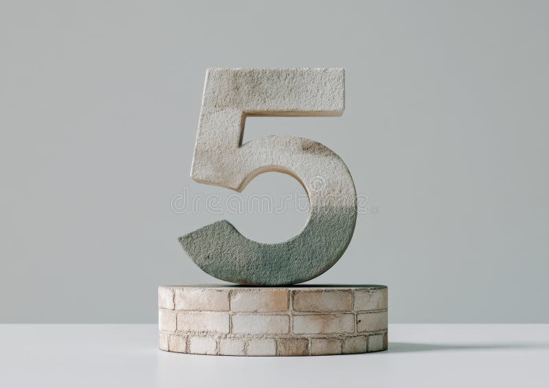 A 3D Illustration Representing 35 Digits Made of Old Grunge Texture on ...
