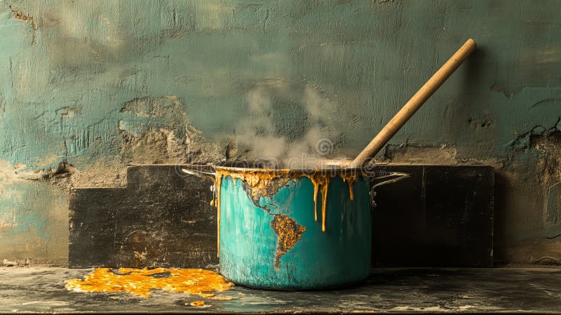 A 3D Illustration Representing the Idea of Global Warming with Planet ...