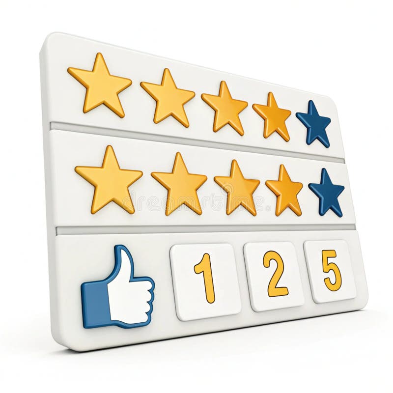 3D Rating Illustration Isolated on White Background Stock Illustration ...