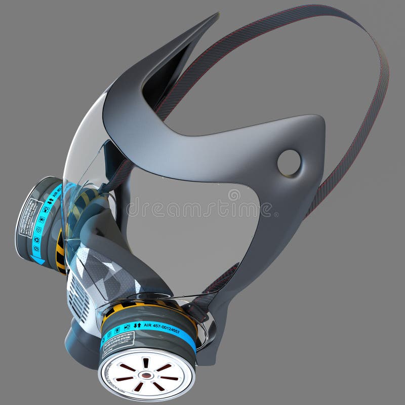 3D Illustration of a Respirator Mask with Customized Design. Ergonomic ...