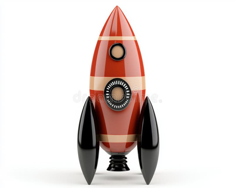 3D Illustration of Retro Rocket with Modern Technology, Showcasing ...