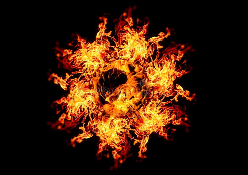 3d Illustration of a Ring of Burning Flames Stock Illustration ...