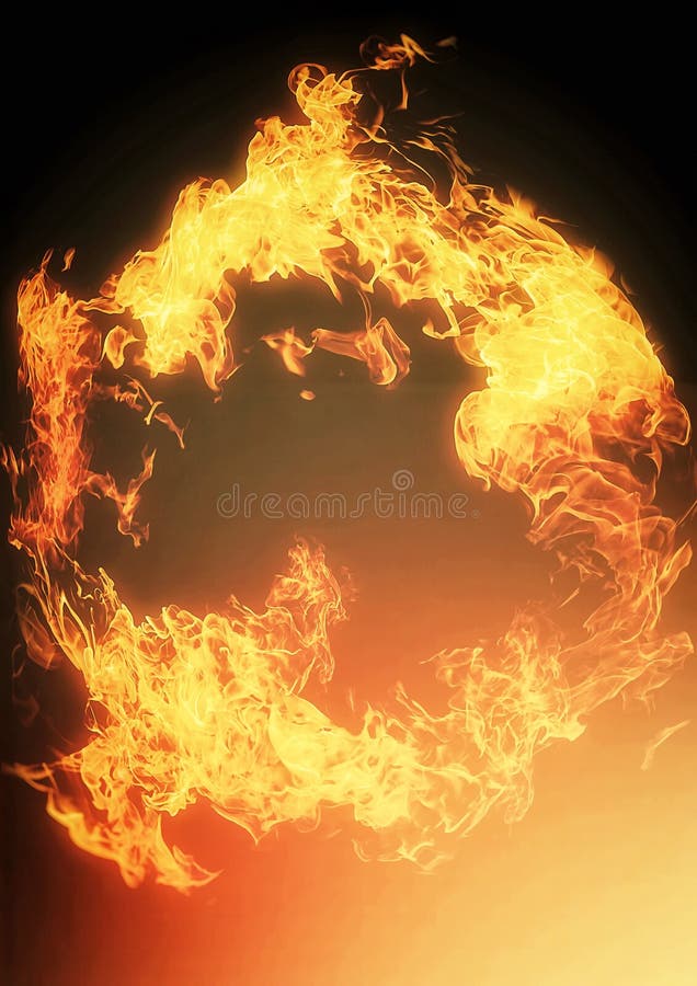3d Illustration of a Ring of Burning Flames Stock Illustration ...