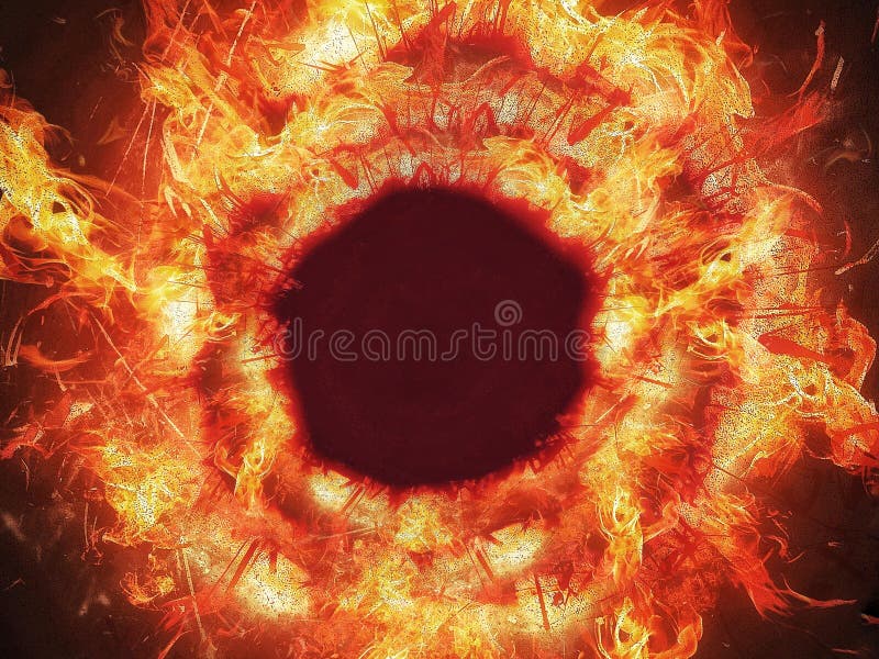 3d Illustration of Flames Burning in Abstract Shape Stock Illustration ...