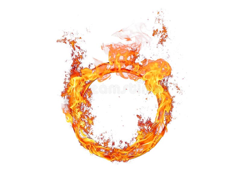 3d Illustration of a Ring of Burning Flames Stock Illustration ...