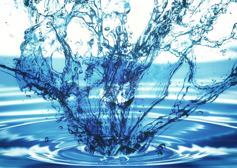 3d Illustration of Ripples and Splashes Spreading on Water Surface ...