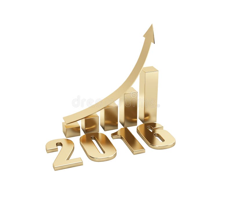 3d Illustration of Rising Arrow and 2016 Stock Illustration ...